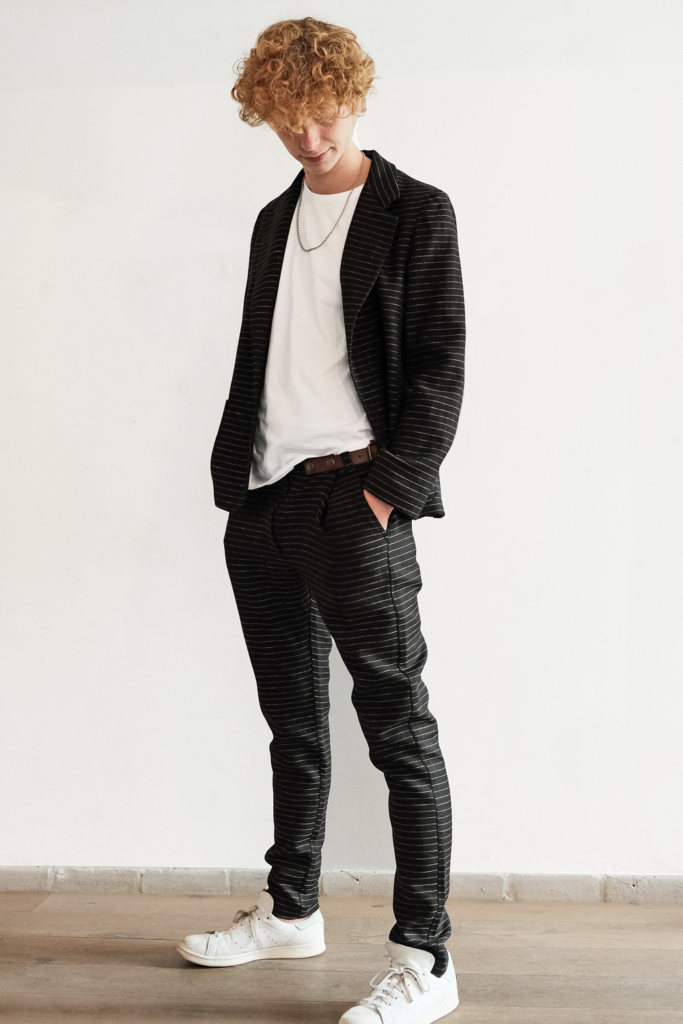 Blazer jacket ‘Slack’ black pinstripe - Studio EVA D.