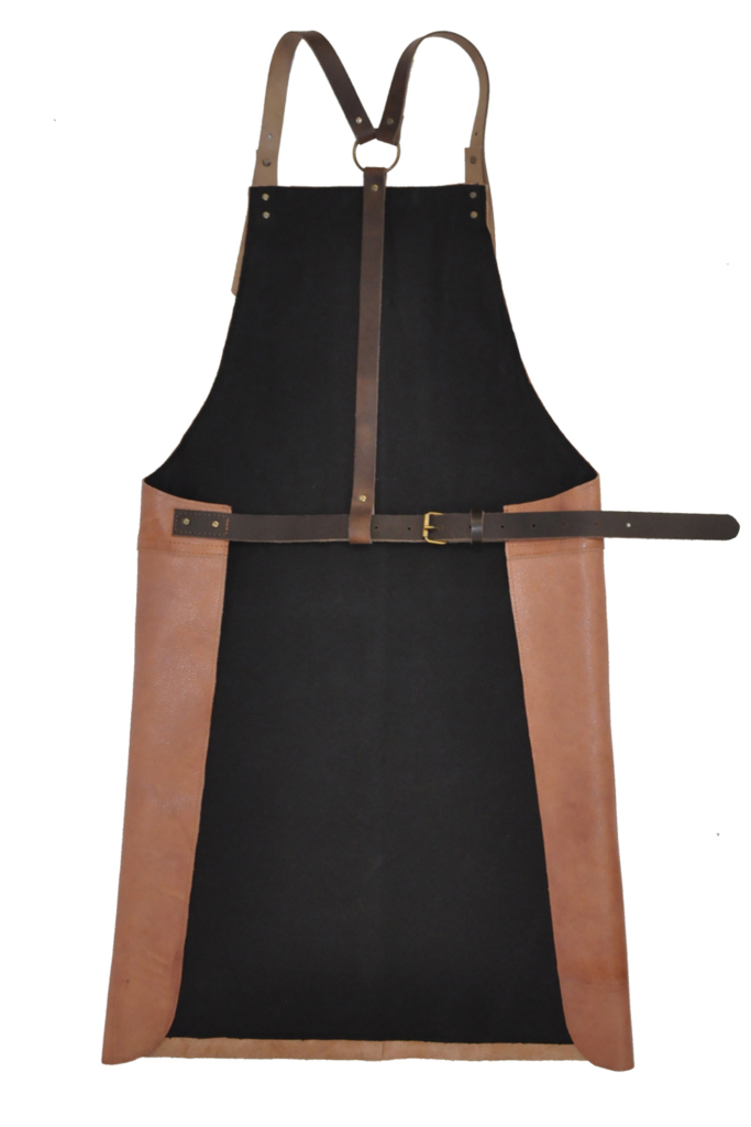 Handcrafted Leather Apron in a subtle Pink shade - Studio EVA D.
