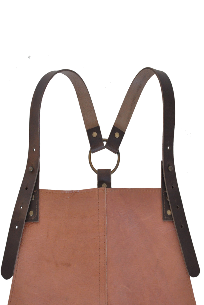 Handcrafted Leather Apron in a subtle Pink shade - Studio EVA D.